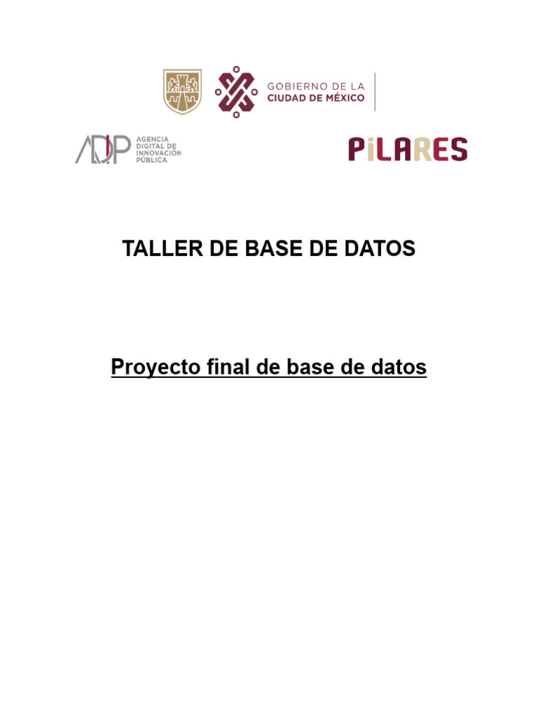 Proyecto Final Base de Datos | PDF | Bases de datos | Lenguaje de ...
