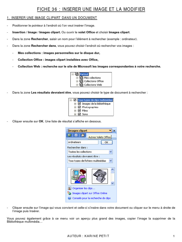 36 Inserer Une Image Et La Modifier 6 Pages | PDF | Microsoft Word ...