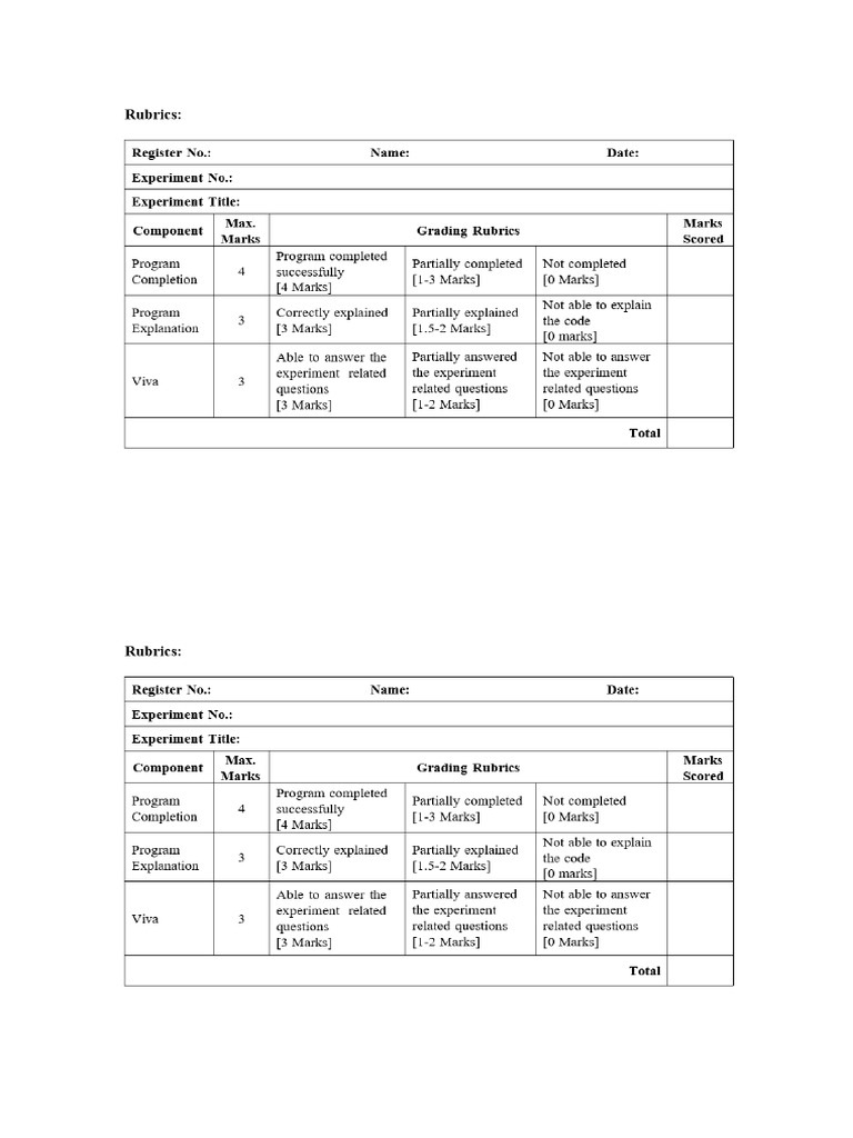 Rubrics Pdf
