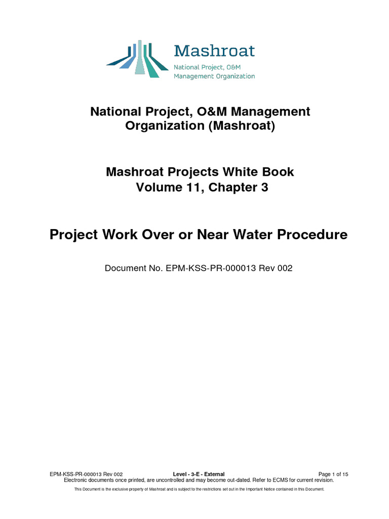 Water Work Safety Procedures | PDF | Dredging | Personal Protective ...