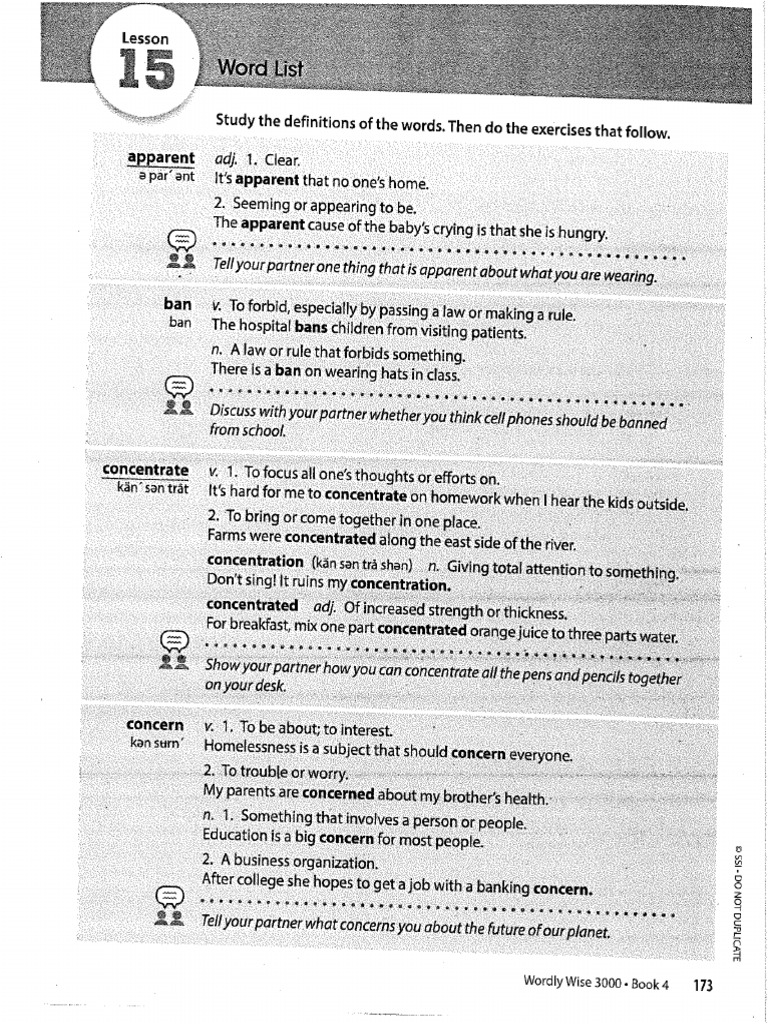 Book 4 Wordly Wise Lesson 15 | PDF