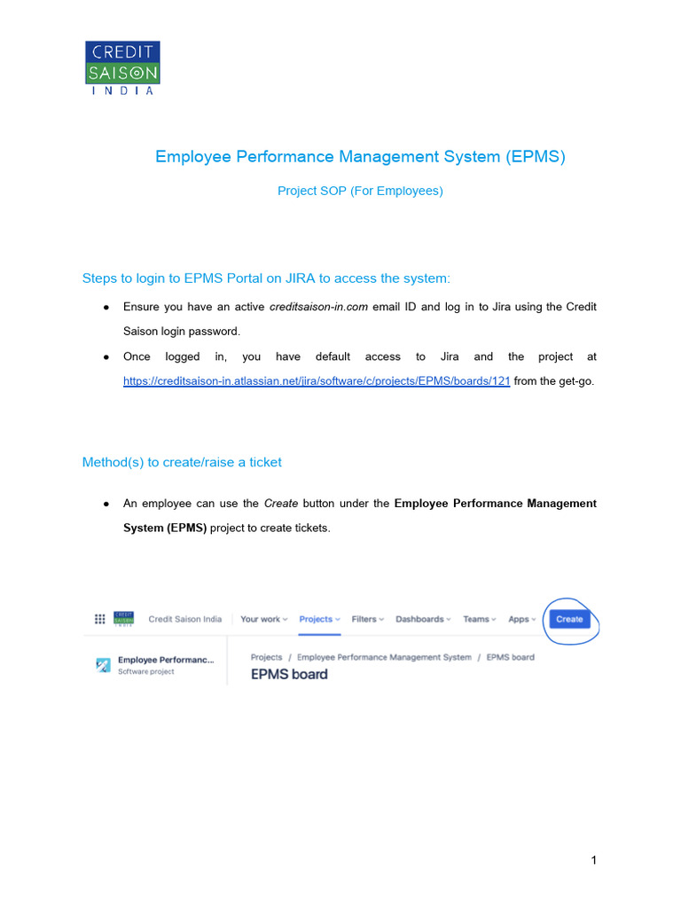 Employee Performance Management System (EPMS) Project SOP - For ...