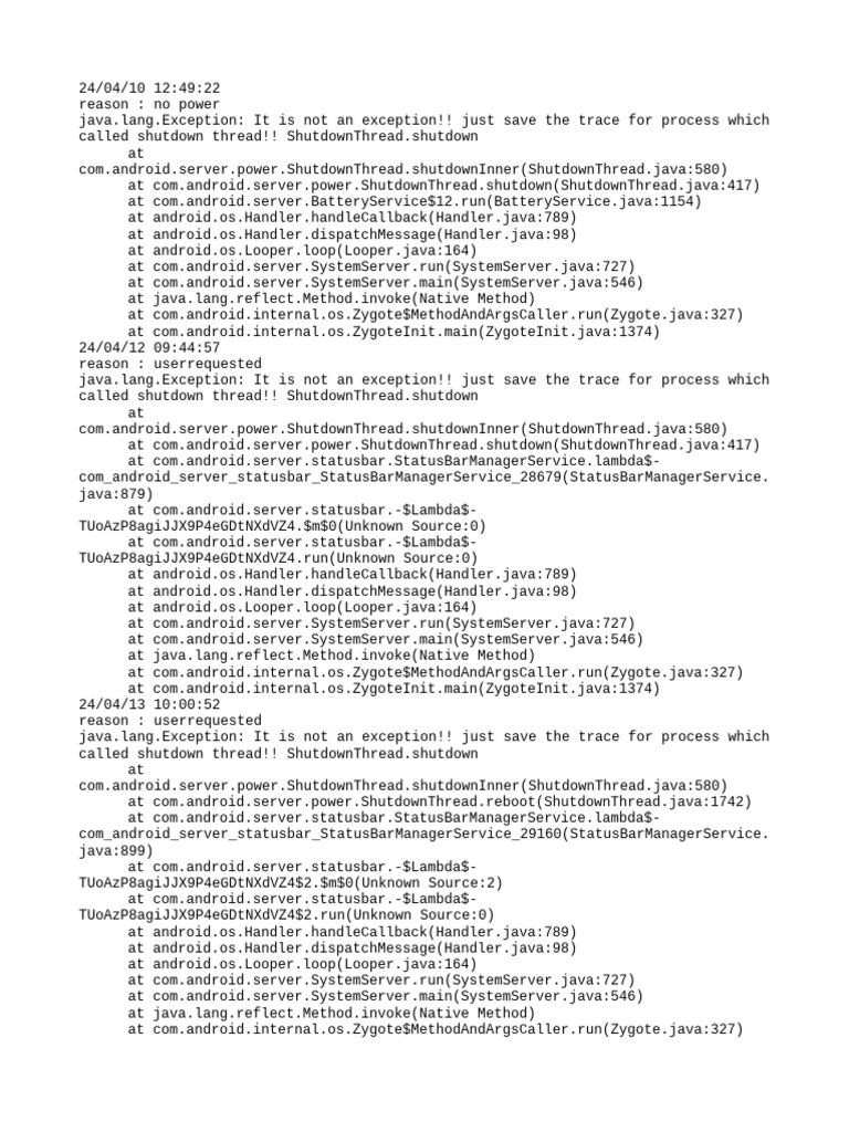 Power Off Reset Reason | PDF | Java (Programming Language) | Computer Engineering