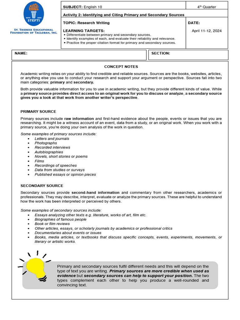 Concept Notes For Indentifying and Citing Sources | Download Free PDF ...