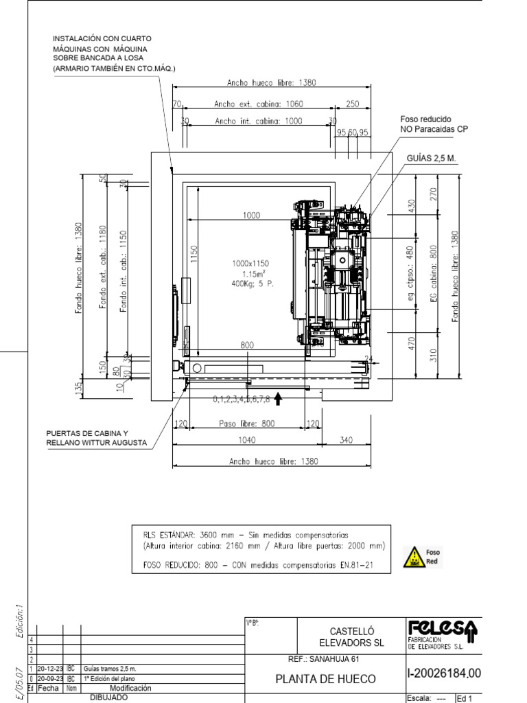 Plano Montaje Ascensor | PDF | Bienes manufacturados