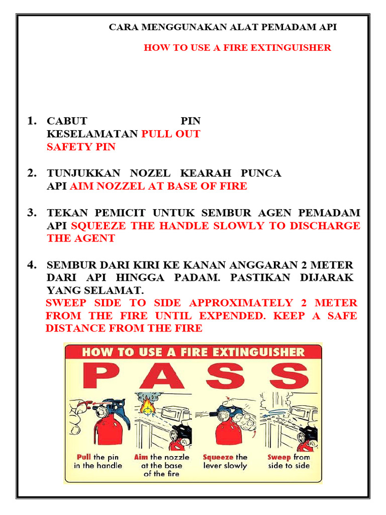 Cara Guna Pemadam Api - Fire Extinguisher | PDF | Griya & Taman