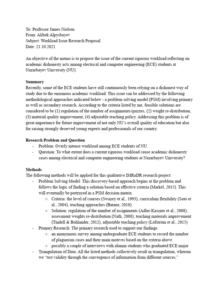 Memo Research Proposal | PDF | Plagiarism | Cognition