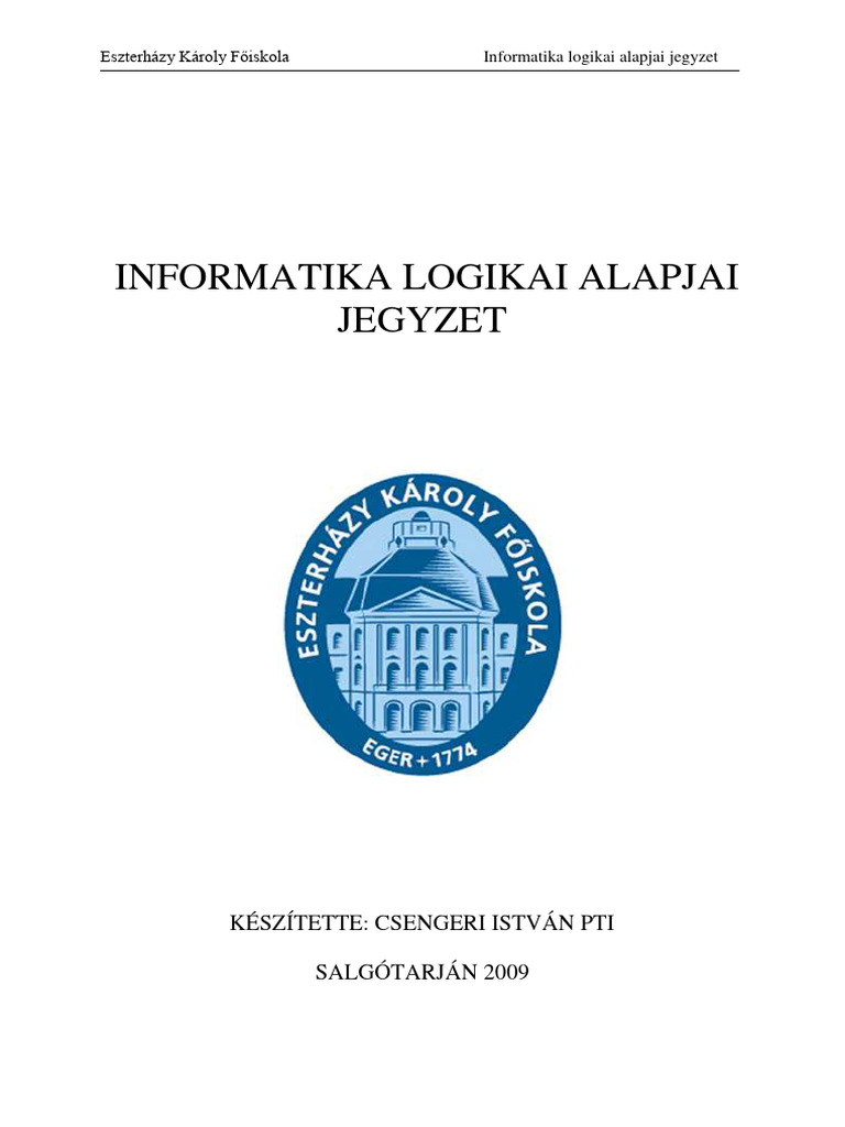 Az Informatika Logikai Alapjai - Csengeri István (2009) | PDF