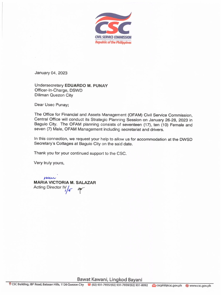 Letter To DSWD | PDF