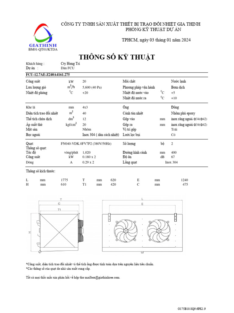 TSKT DÀN FCU 20kW | PDF