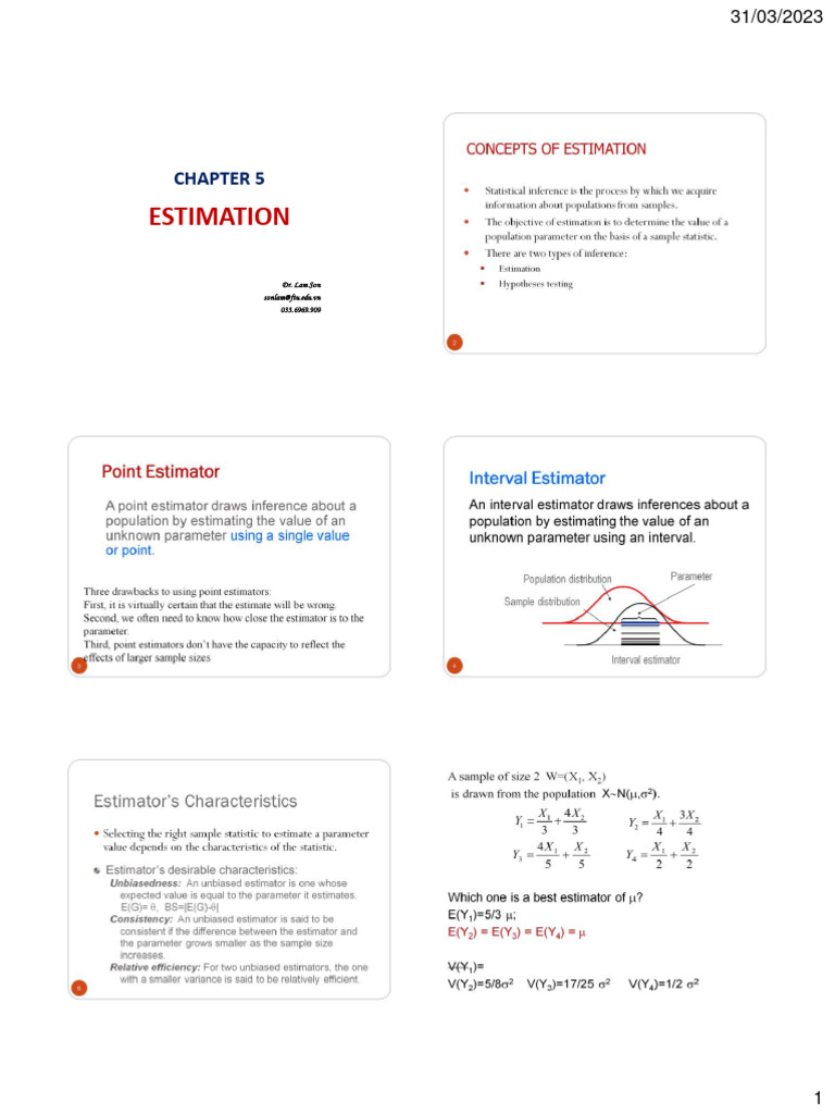sssCHAPTER 5. Introduction To Estimation 23 | PDF | Confidence Interval | Statistics