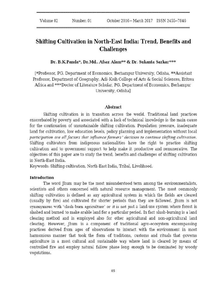 Jhum or Shifting Cultivation | PDF