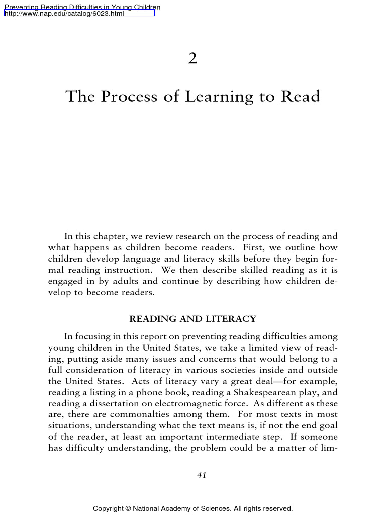 Process of Learning To Read | PDF | Phonics | Phoneme