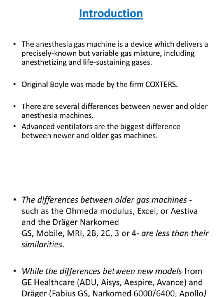 Anaesthesia Machine | PDF