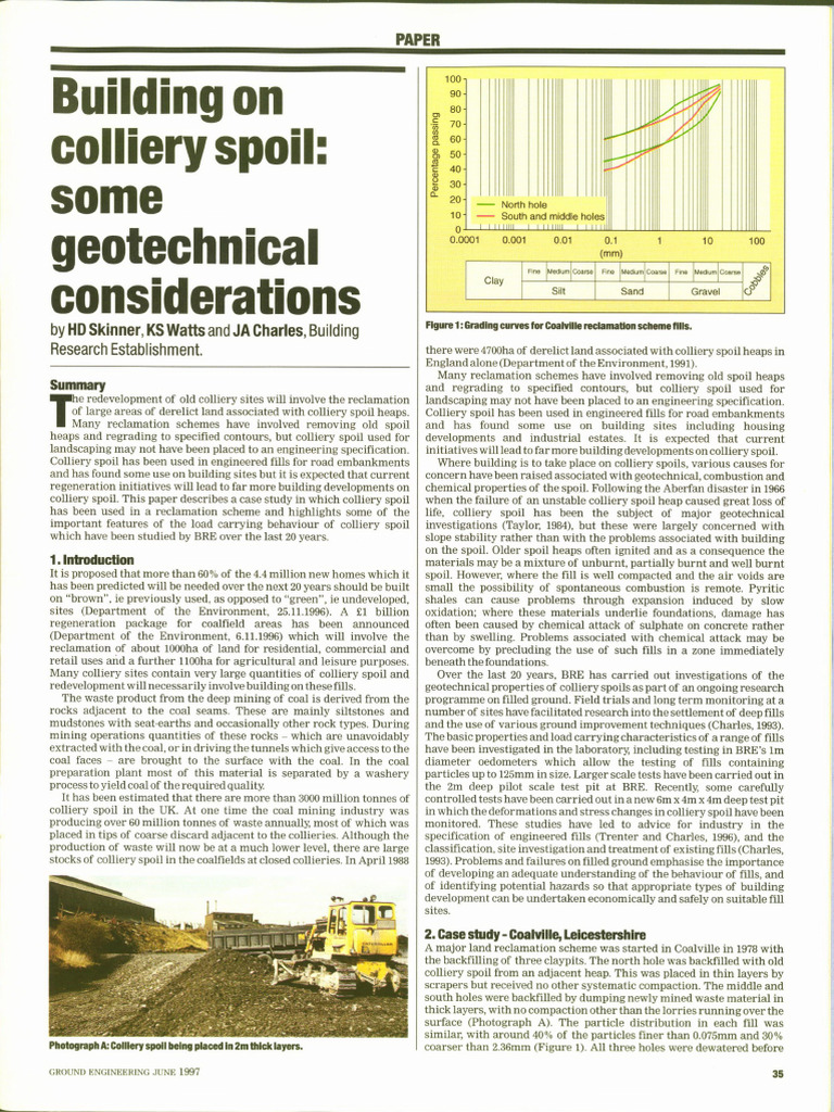 Building On Spoil Ground Engineering 1997 | PDF | Coal Mining | Mining