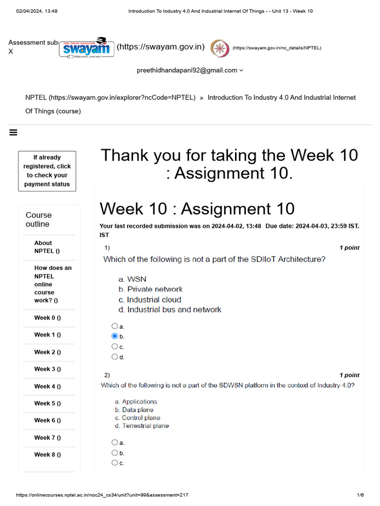 Introduction To Industry 4.0 And Industrial Internet Of Things - - Unit 13 - Week 10 (1) | PDF ...