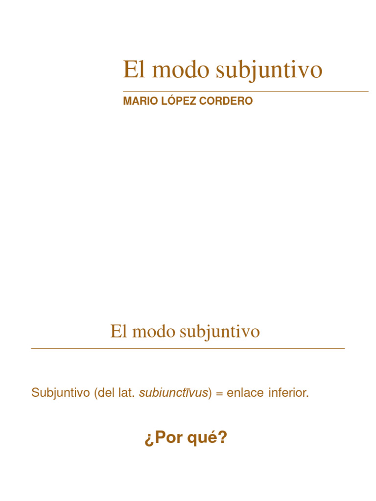HT23 - Módulo 3 - El Modo Subjuntivo | PDF | Relaciones sintácticas ...