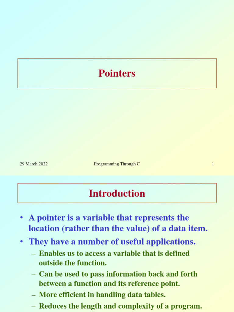 Pointers GVK | PDF | Pointer (Computer Programming) | Variable (Computer Science)