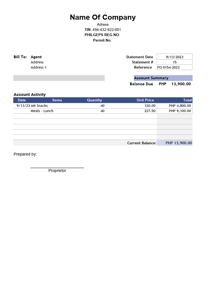 Sample Billing Forms | PDF | Finance & Money Management
