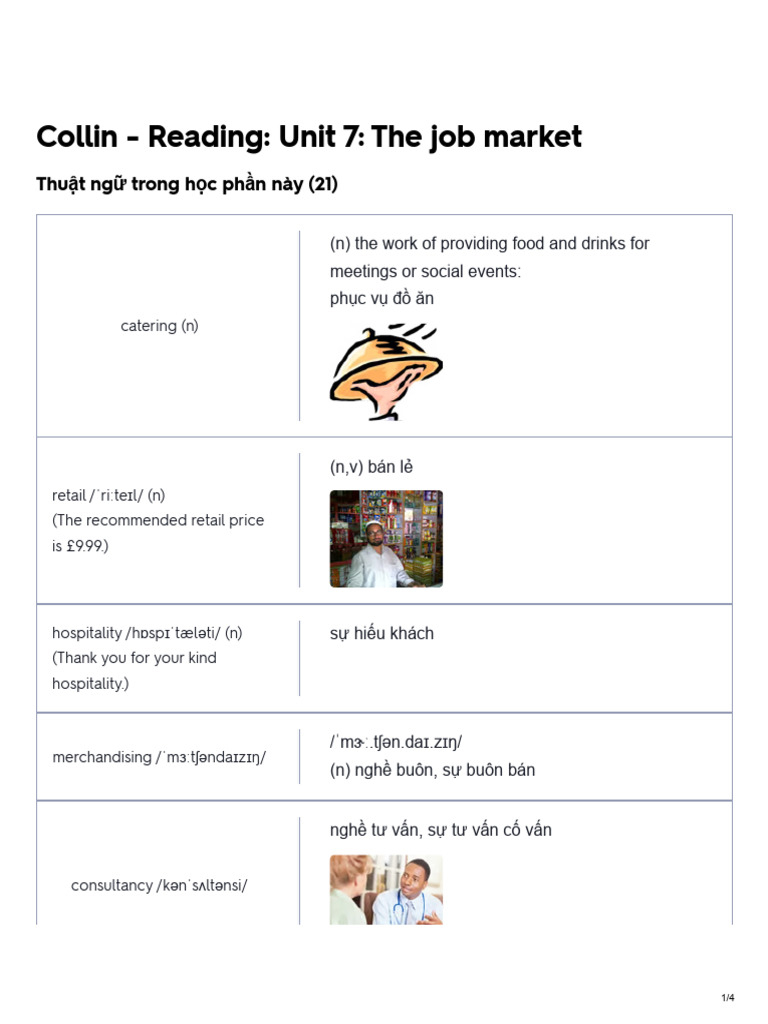 Collin - Reading - Unit 7 - The Job Market | PDF