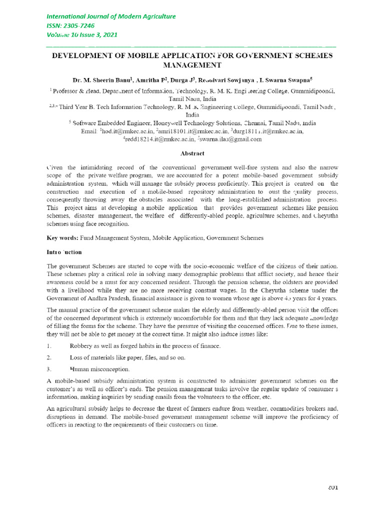 Development of Mobile Application For Government Schemes Management | PDF