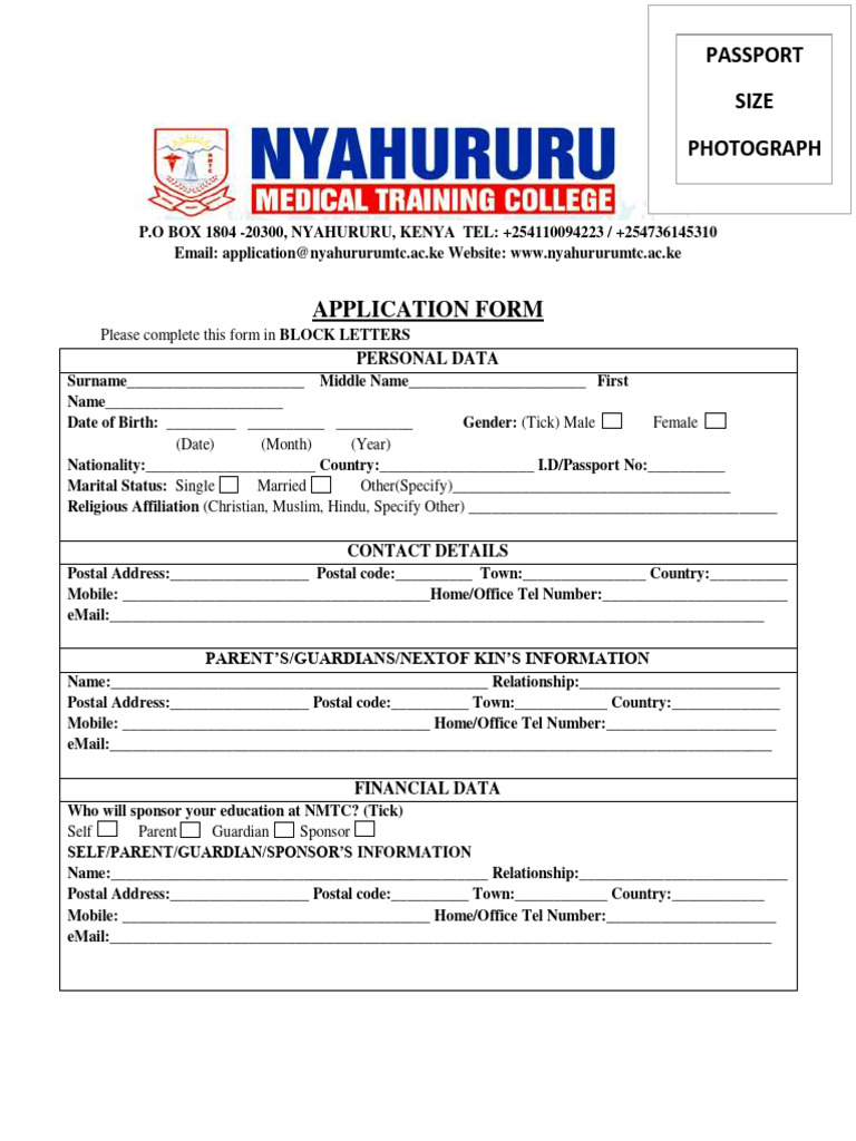 NMTC-Application-Form-Final (1) | PDF | Physical Examination | Clinical Medicine