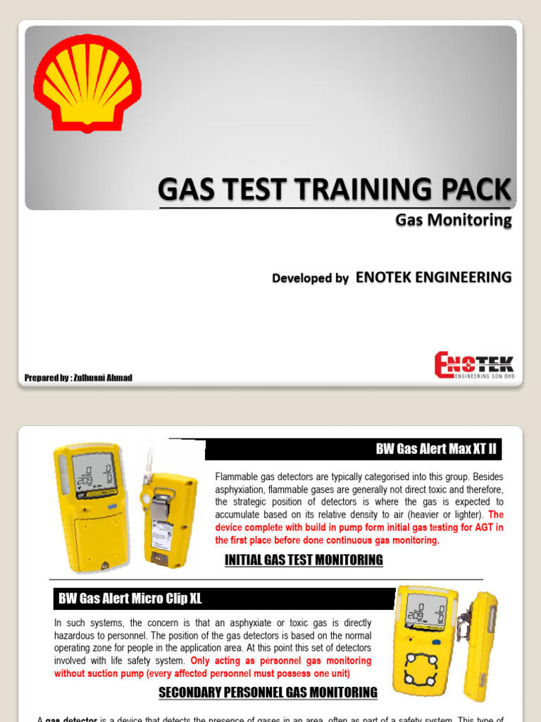Gas Test Training Pack | PDF | Oxygen | Carbon Monoxide