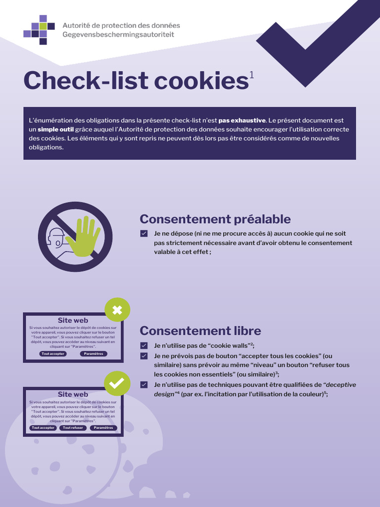 Check-List Cookies - FR - WEB | PDF | Cookie (informatique) | Consentement éclairé