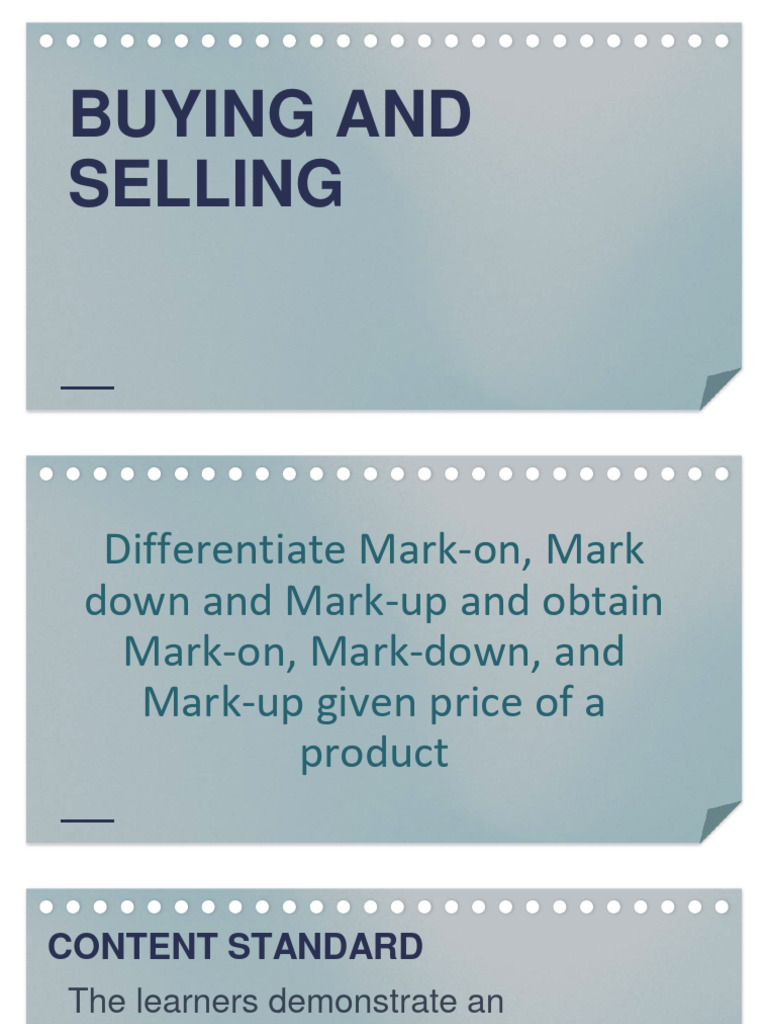 Mark-Up Mark-On Markdown | PDF | Prices | Profit (Economics)