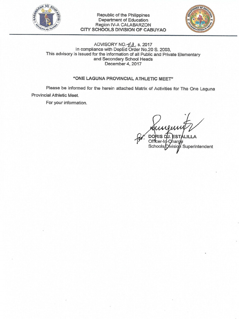 One Laguna Provincial Athletic Meet | PDF
