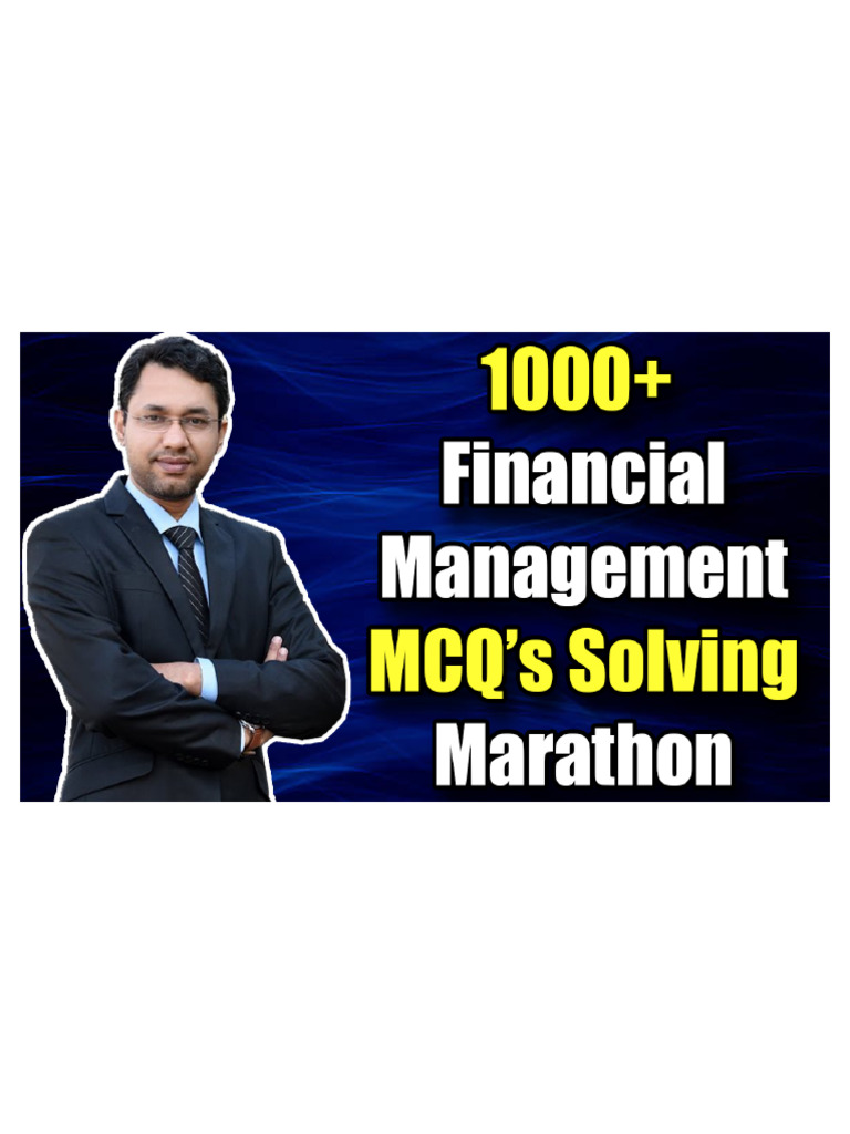 FSM MCQ Marathon Notes | PDF | Net Present Value | Cost Of Capital