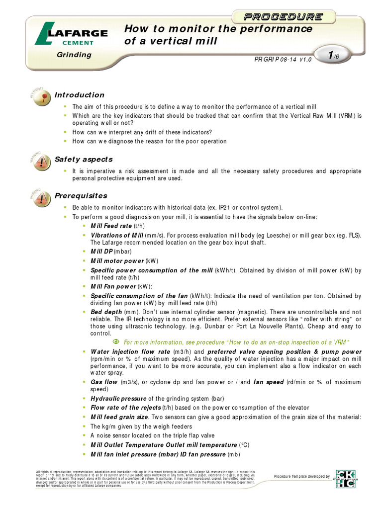 Vertical Mill Performance Monitoring Guide | PDF | Flow Measurement ...