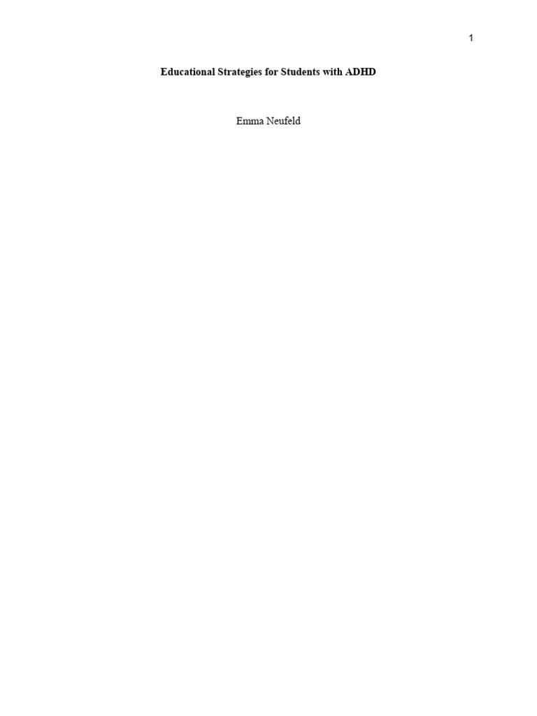 Psychology - Reasearch Adhd | PDF | Attention Deficit Hyperactivity ...