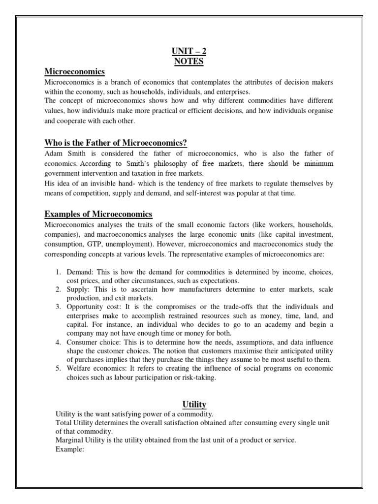 Unit - 2 | Download Free PDF | Microeconomics | Utility