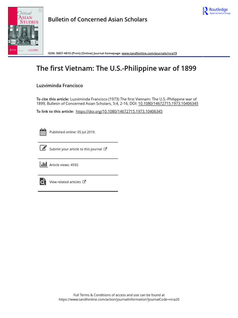The First Vietnam The U.S.-Philippine War of 1899 | PDF | Philippines ...