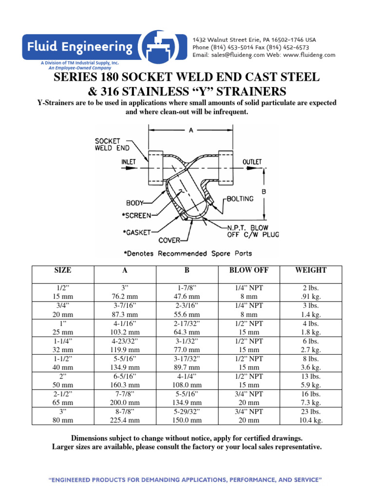Y-Strainer Installation Guide | PDF | Materials | Mechanical Engineering