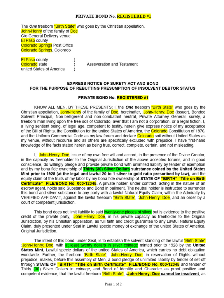Silver Bond Sample | Download Free PDF | Legal Tender | Bonds (Finance)
