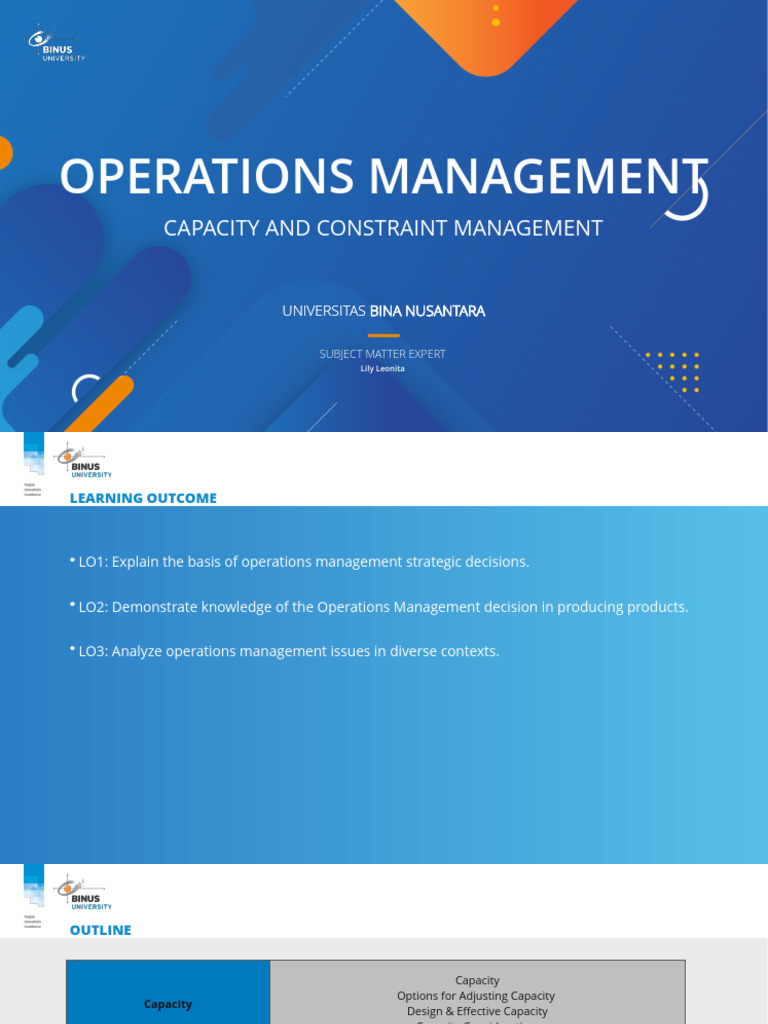 PPT5-Capacity and Constraint Management | PDF | Operations Management ...