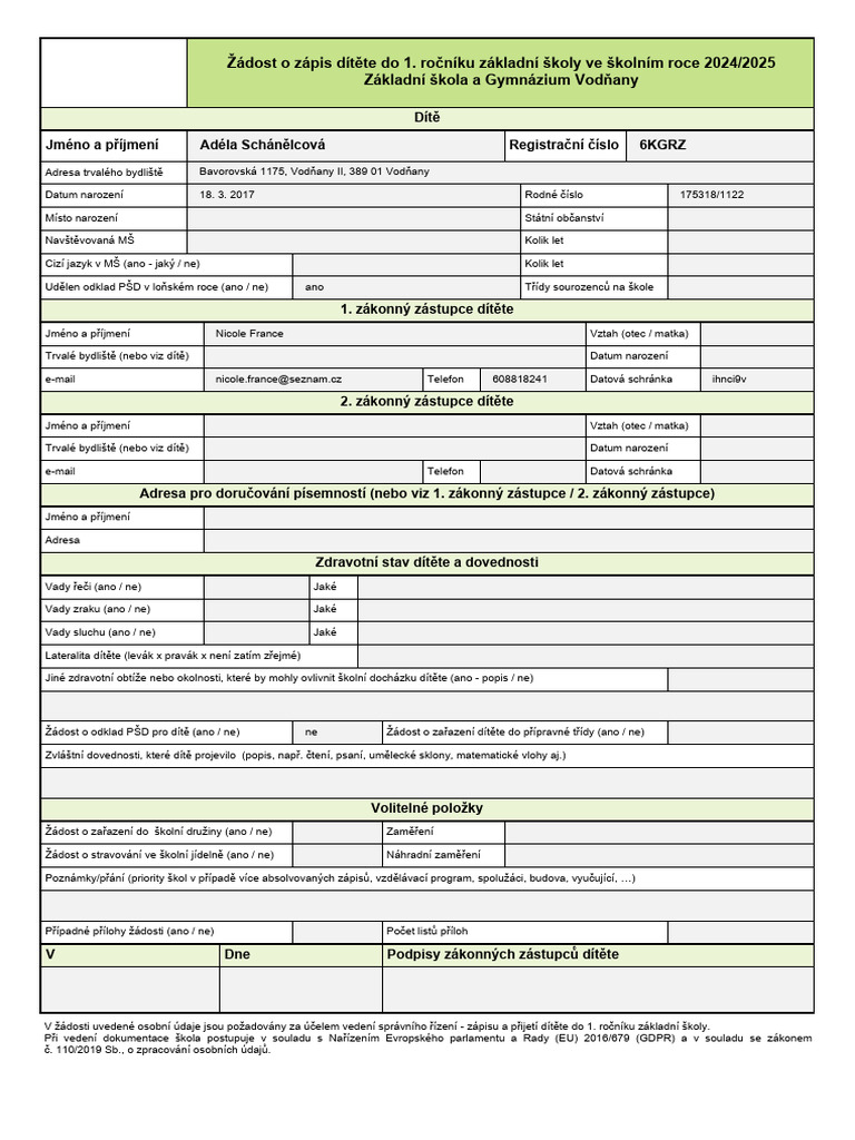 Zadost Prijeti | PDF