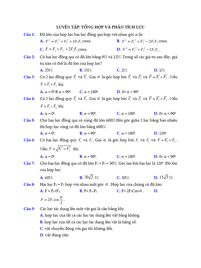 LT T NG H P L C 3 ĐL Niuton | PDF