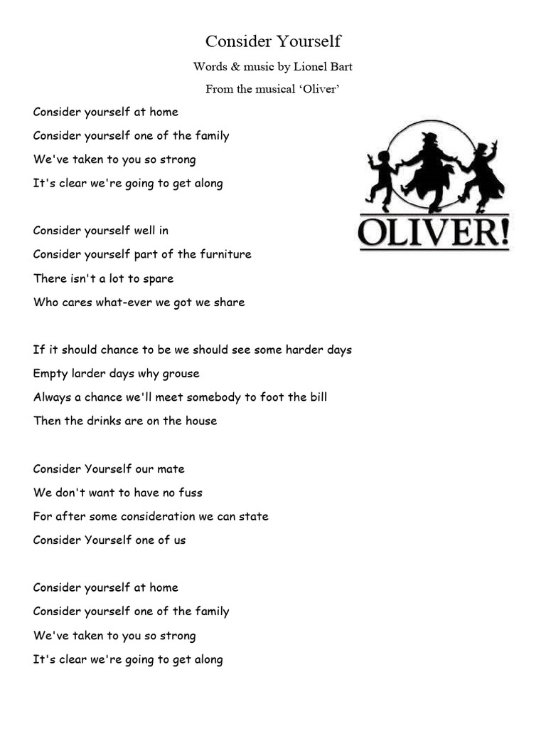 Consider Yourself Lyrics Overview | PDF