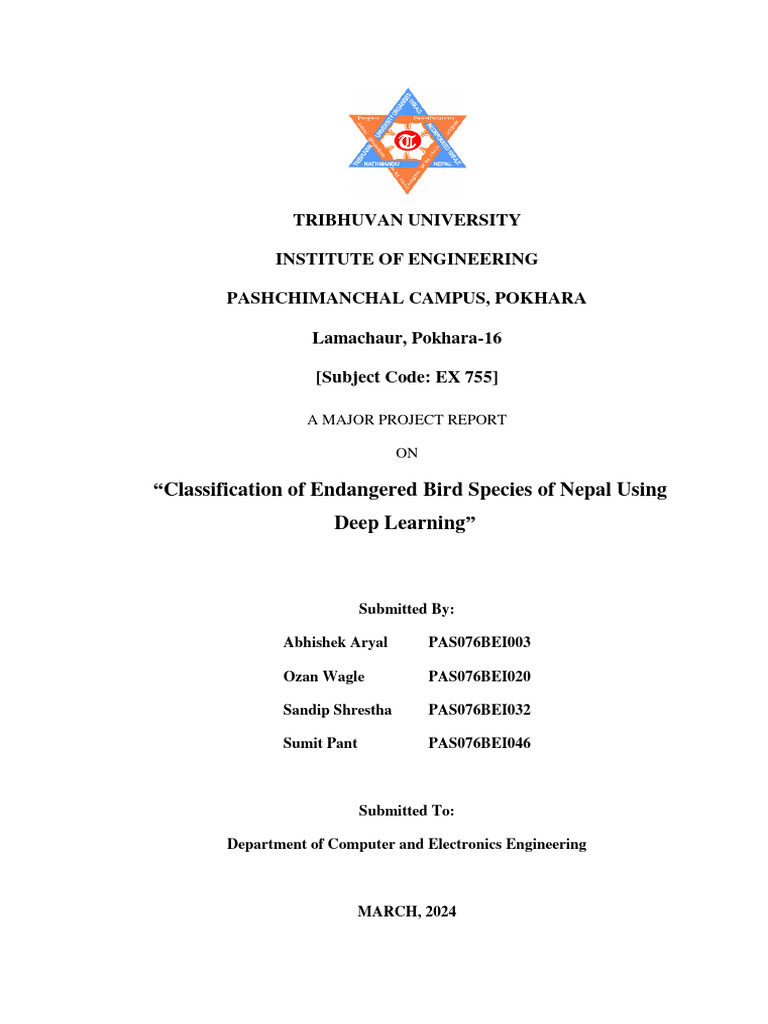 Classification Of Endangered Bird Species Of Nepal Using Deep Learning