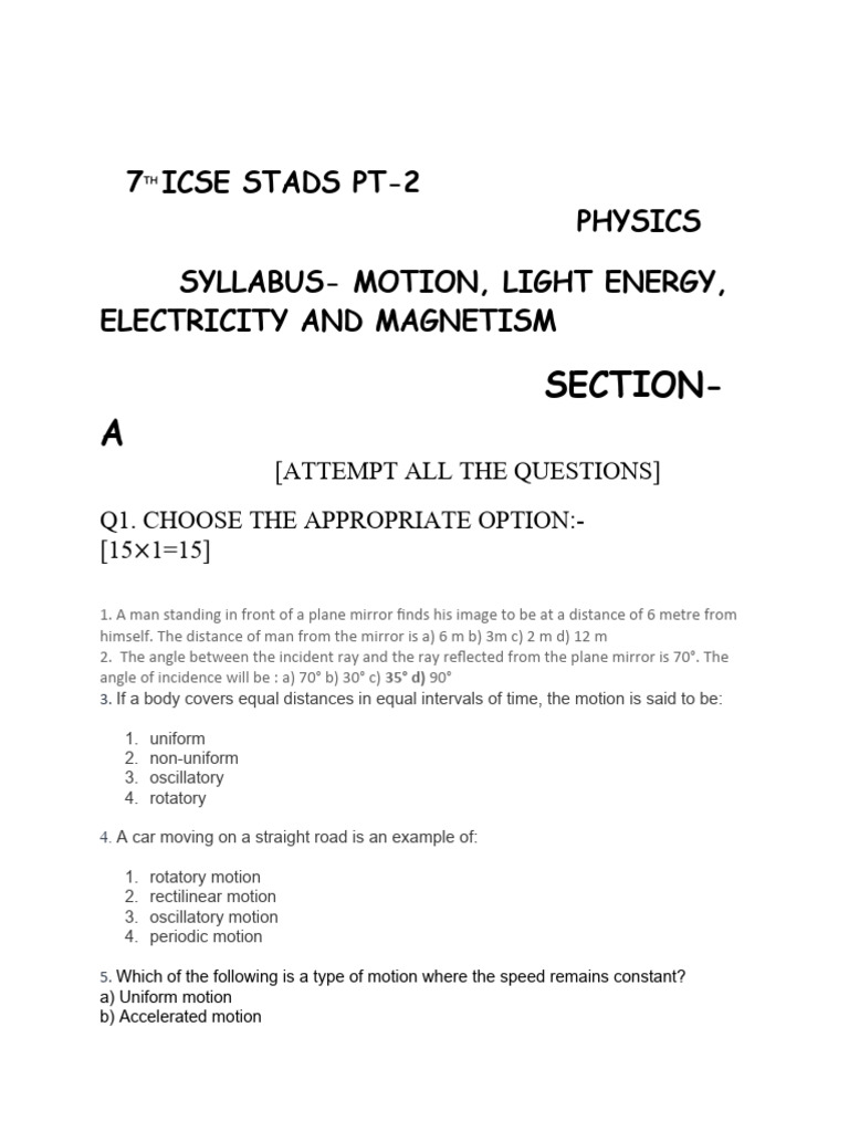 7th Icse Stads Pt | PDF | Waves | Magnetism