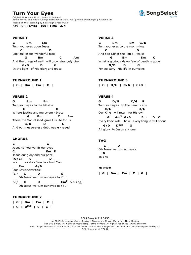 Turn Your Eyes-chords-G-capo-4 | PDF | Systematic Theology | Christian ...
