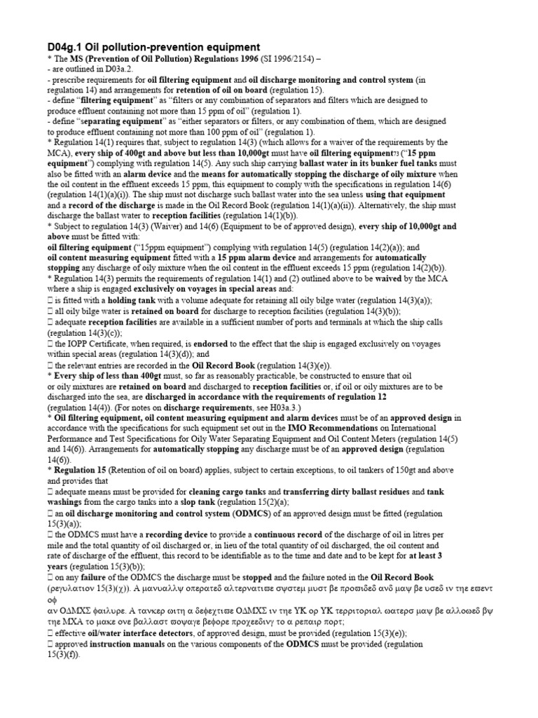 ODME Requirement | PDF | Oil Tanker | Ships