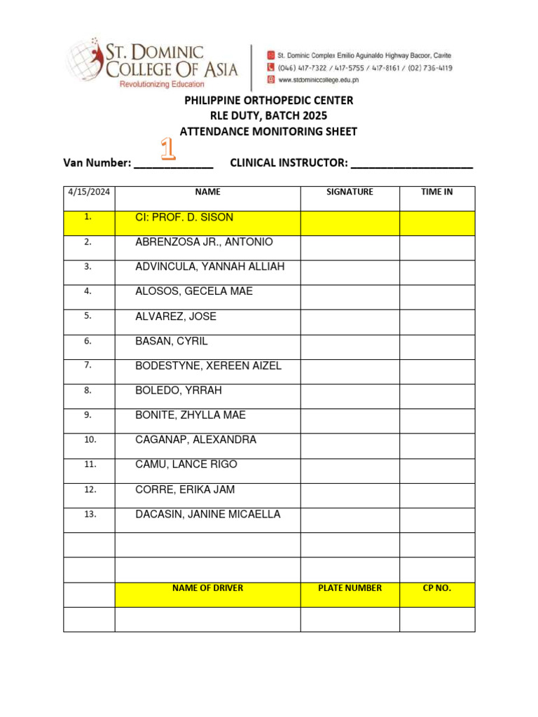 Poc Attendance Sheet | PDF