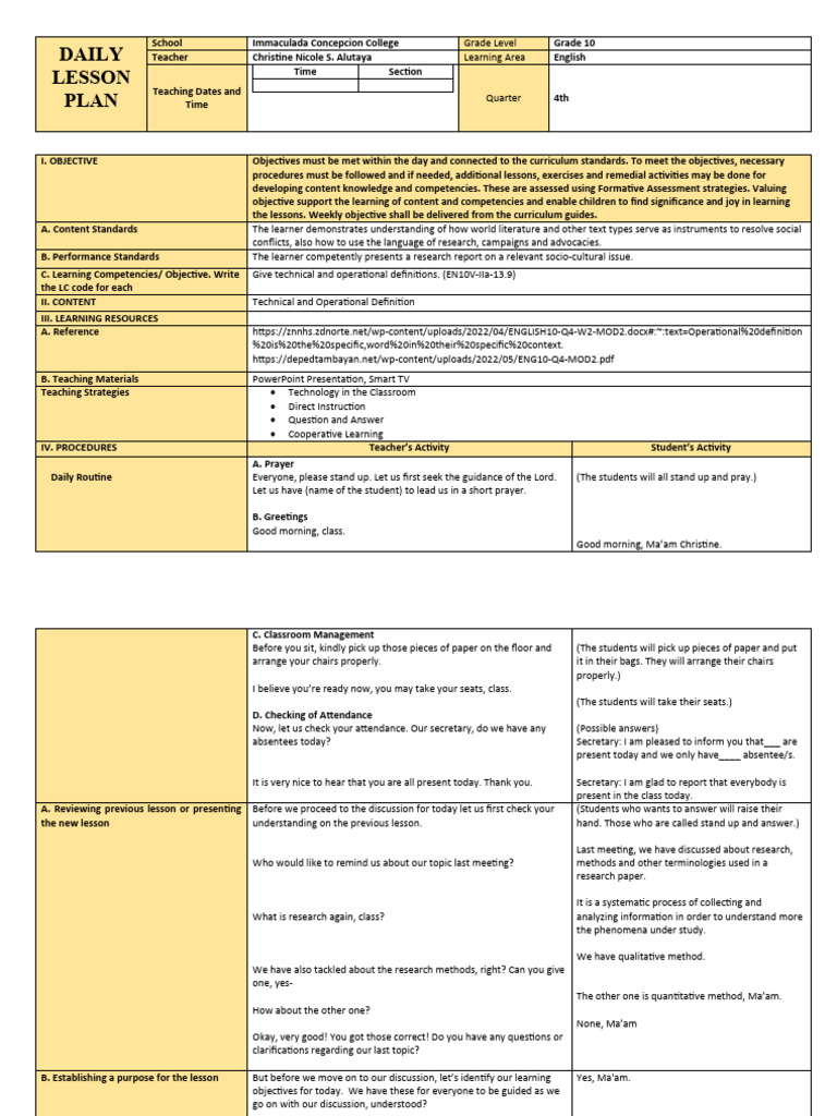 DLP Technical and Operational Definition 1 | PDF | Definition | Vocabulary