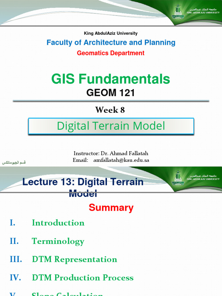GEOM 121 - Lecture 8 - Digital Terrain Model | PDF | Geographic Data ...