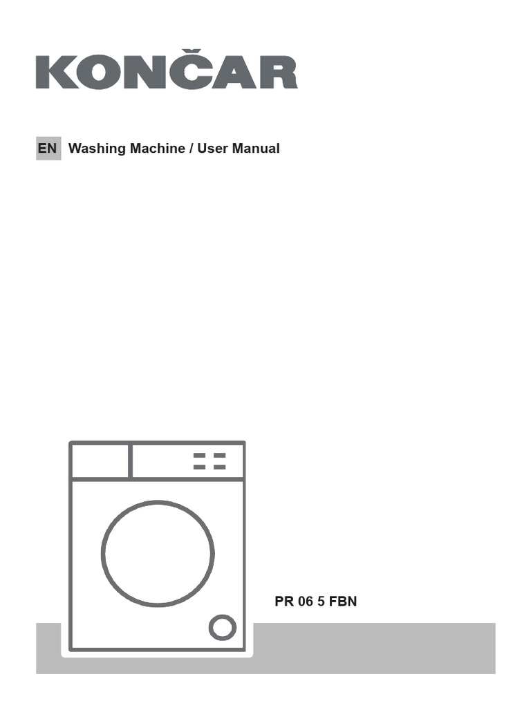 Koncar PR 06 5 FBN Washing Machine | PDF | Washing Machine | Laundry