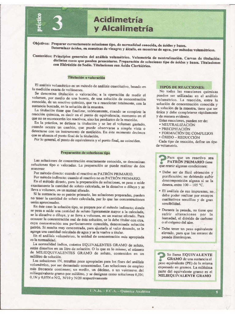 Práctico 3 Acidimetría y Alcalimetría | PDF